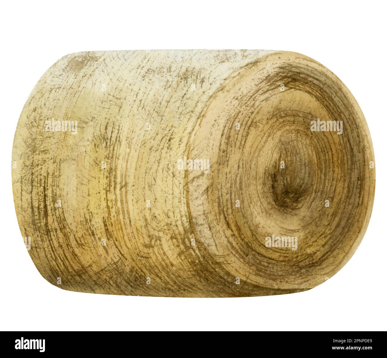 Watercolor round hay bale stack illustration isolated on a white ...