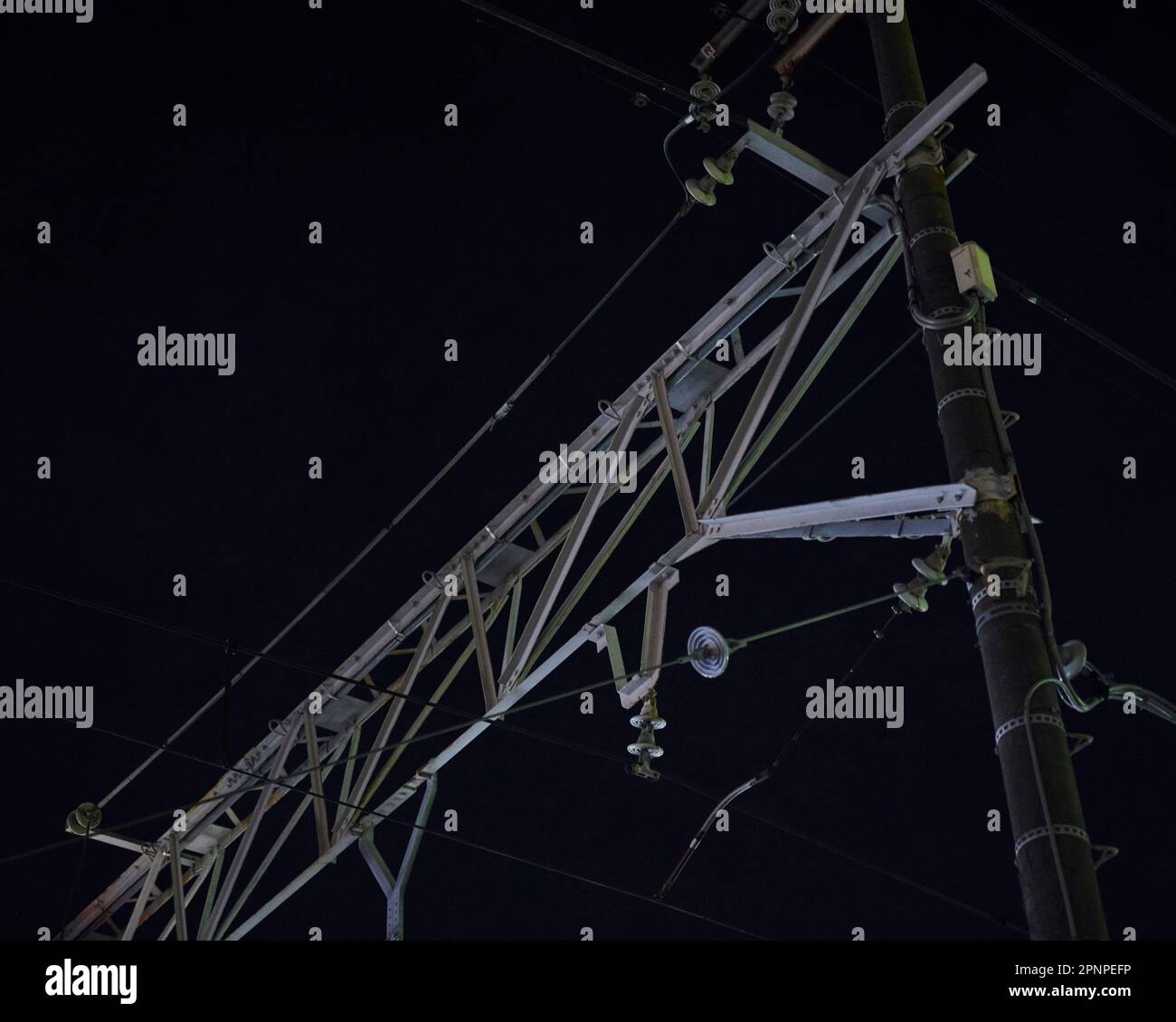 Train Track Catenary Stock Photo - Alamy