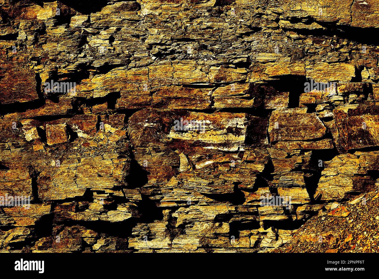 Stone brown golden yellow crumbling rock background Stock Photo - Alamy