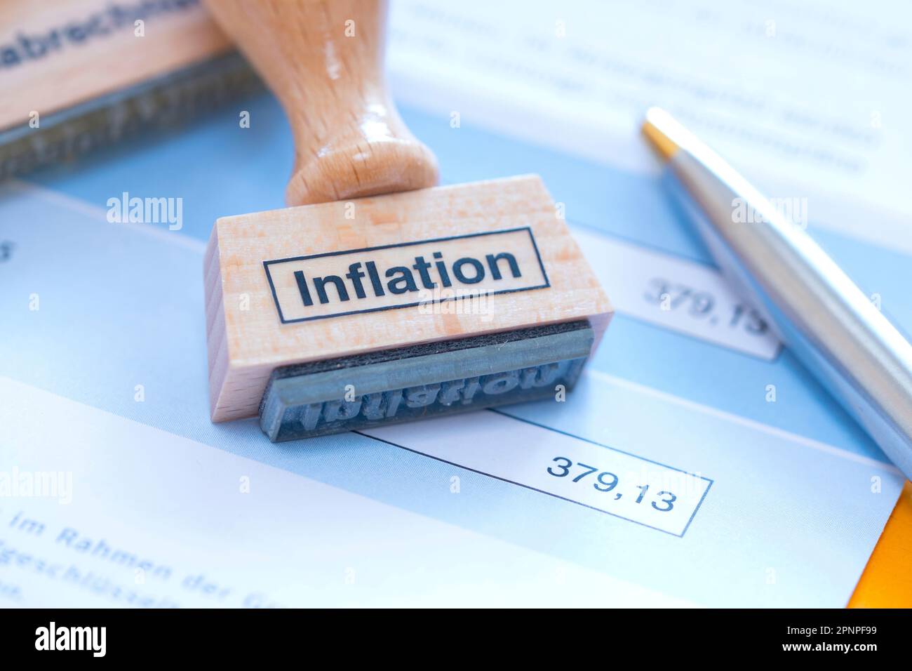 Stamp With Writing Inflation Stock Photo - Alamy