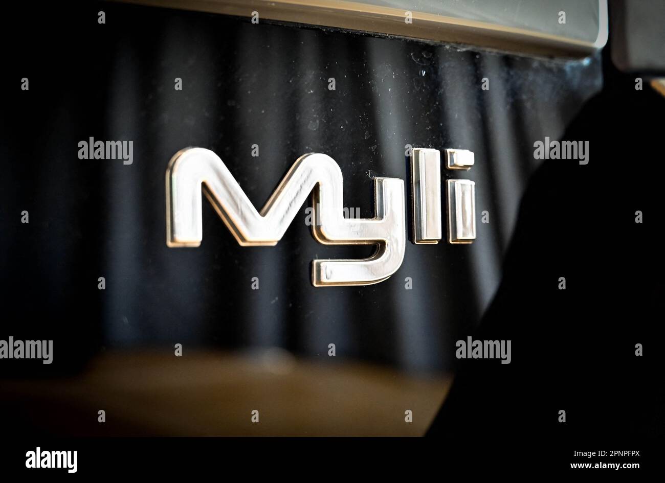 Paris, France. 20th Apr, 2023. Illustration of the logo of the Myli by ...