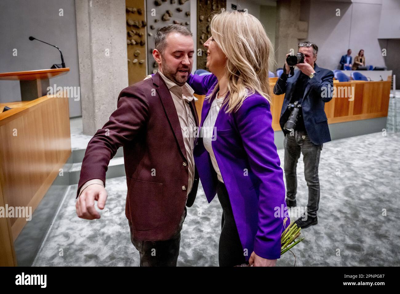 THE HAGUE - Jimmy Dijk of the SP is congratulated after being sworn in ...