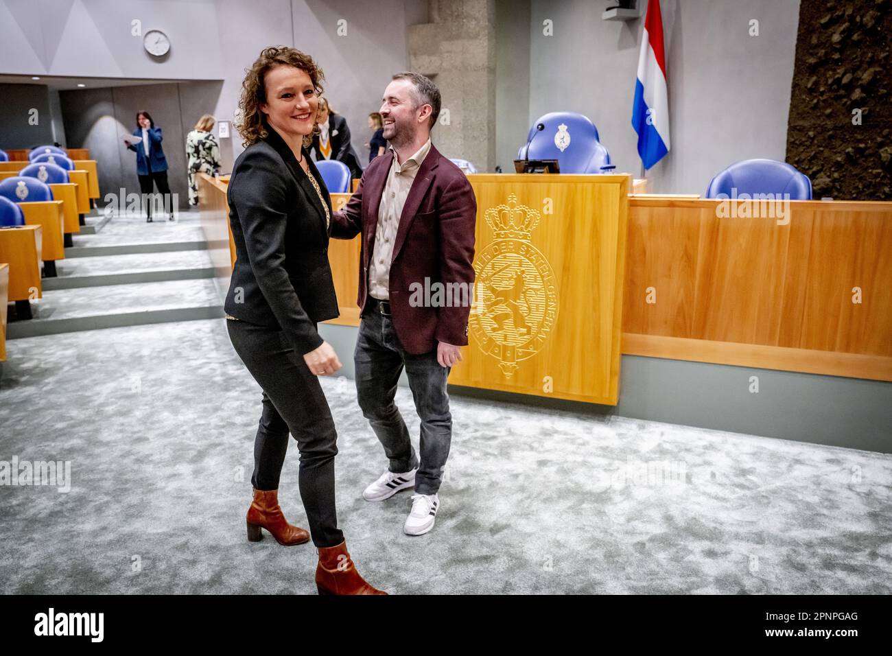 THE HAGUE - Jimmy Dijk of the SP is congratulated after being sworn in ...