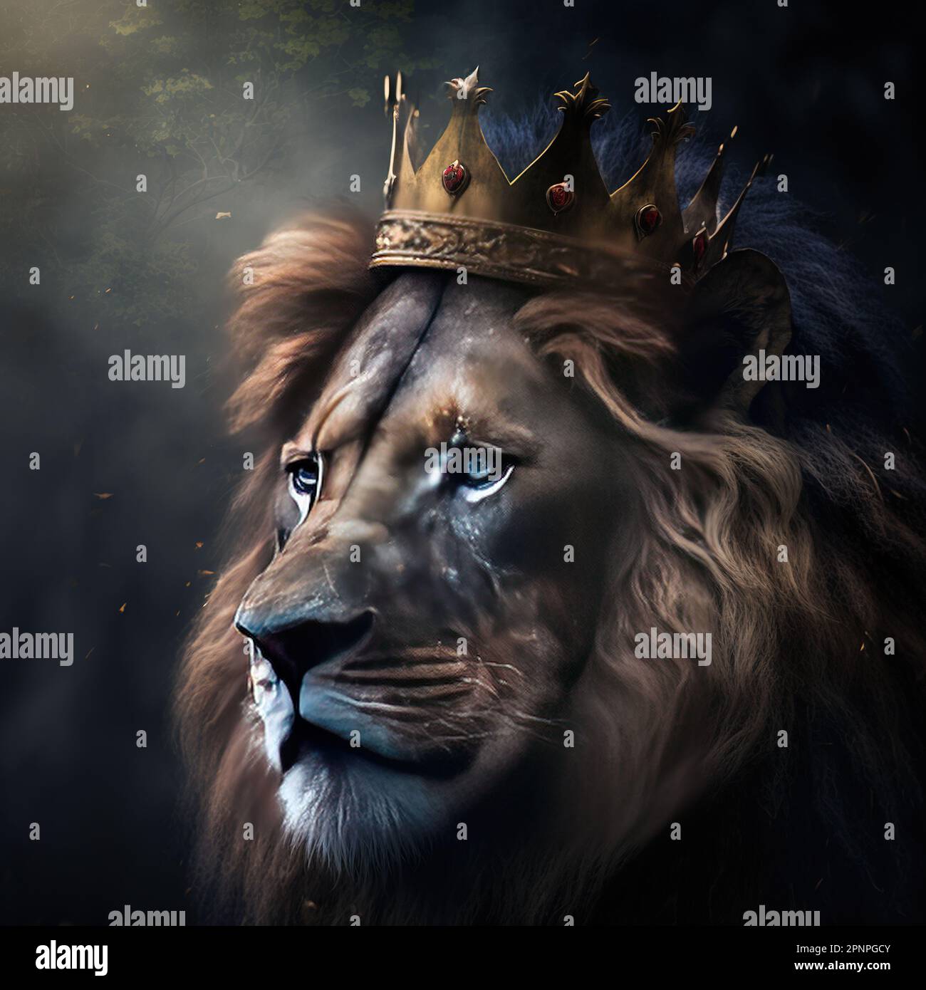 Lion Wearing Crown Wallpaper