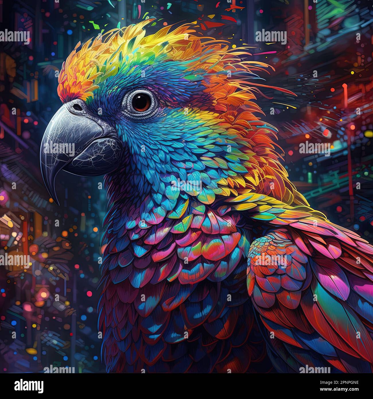 Colorful Parrot Vibrant Bird Poster Print Stock Photo - Alamy