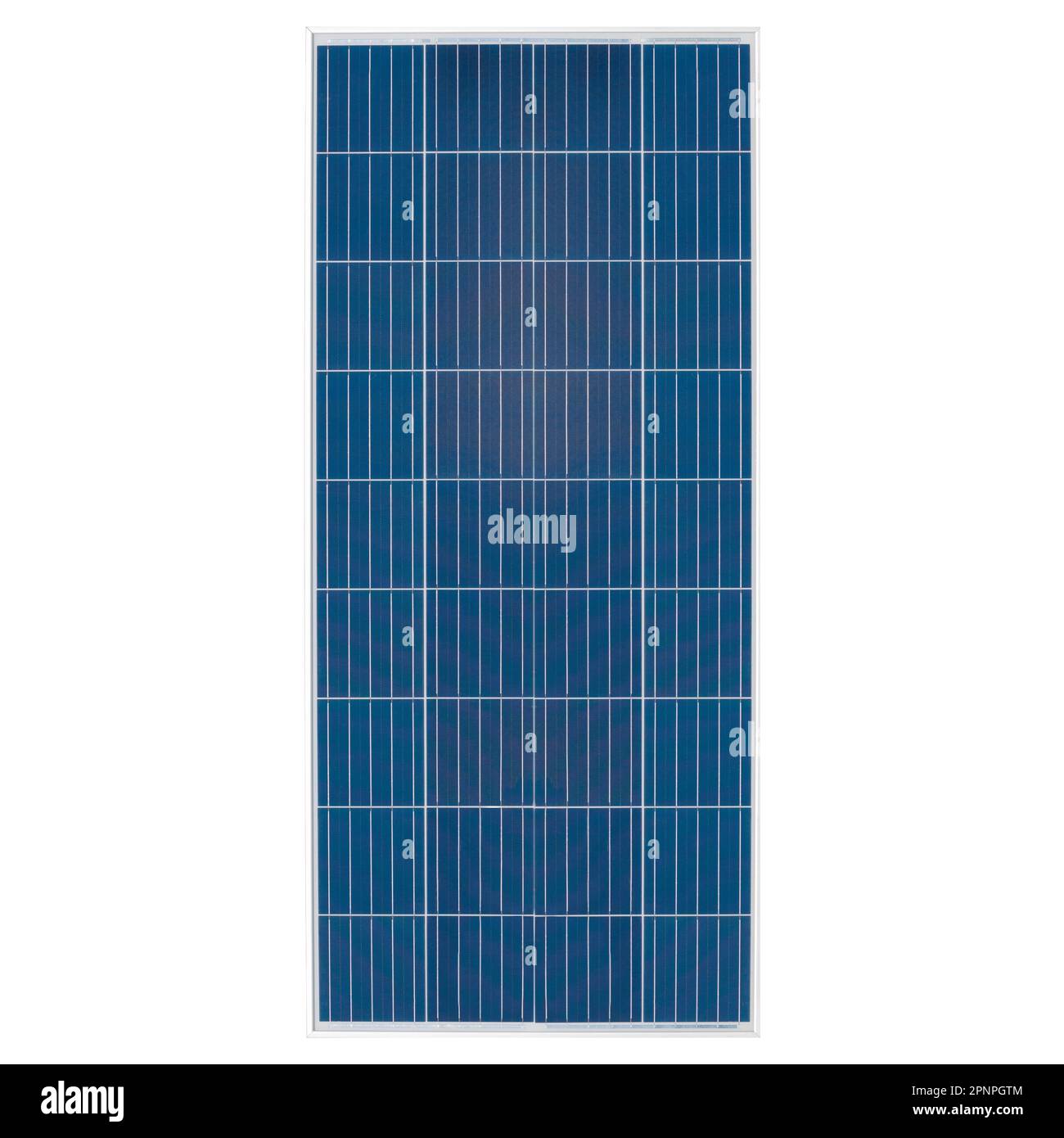 Front blue solar panel isolated on white background with clipping path ...