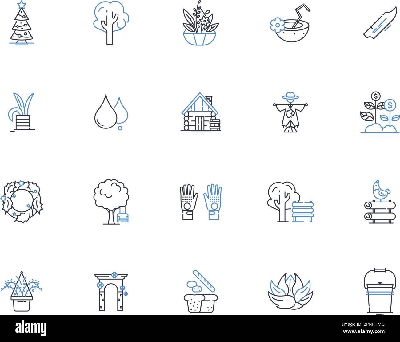 Farm Management line icons collection. Agronomy, Livestock, Irrigation ...