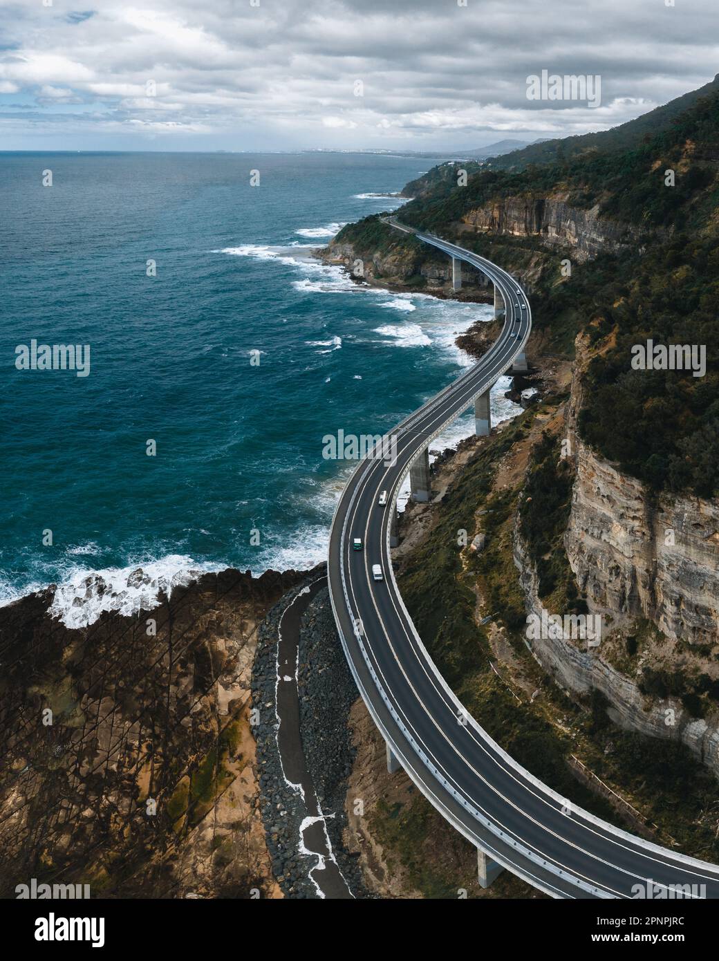 Aerial View of Sea Cliff Bridge, Wollongong, Illawarra, New South Wales ...