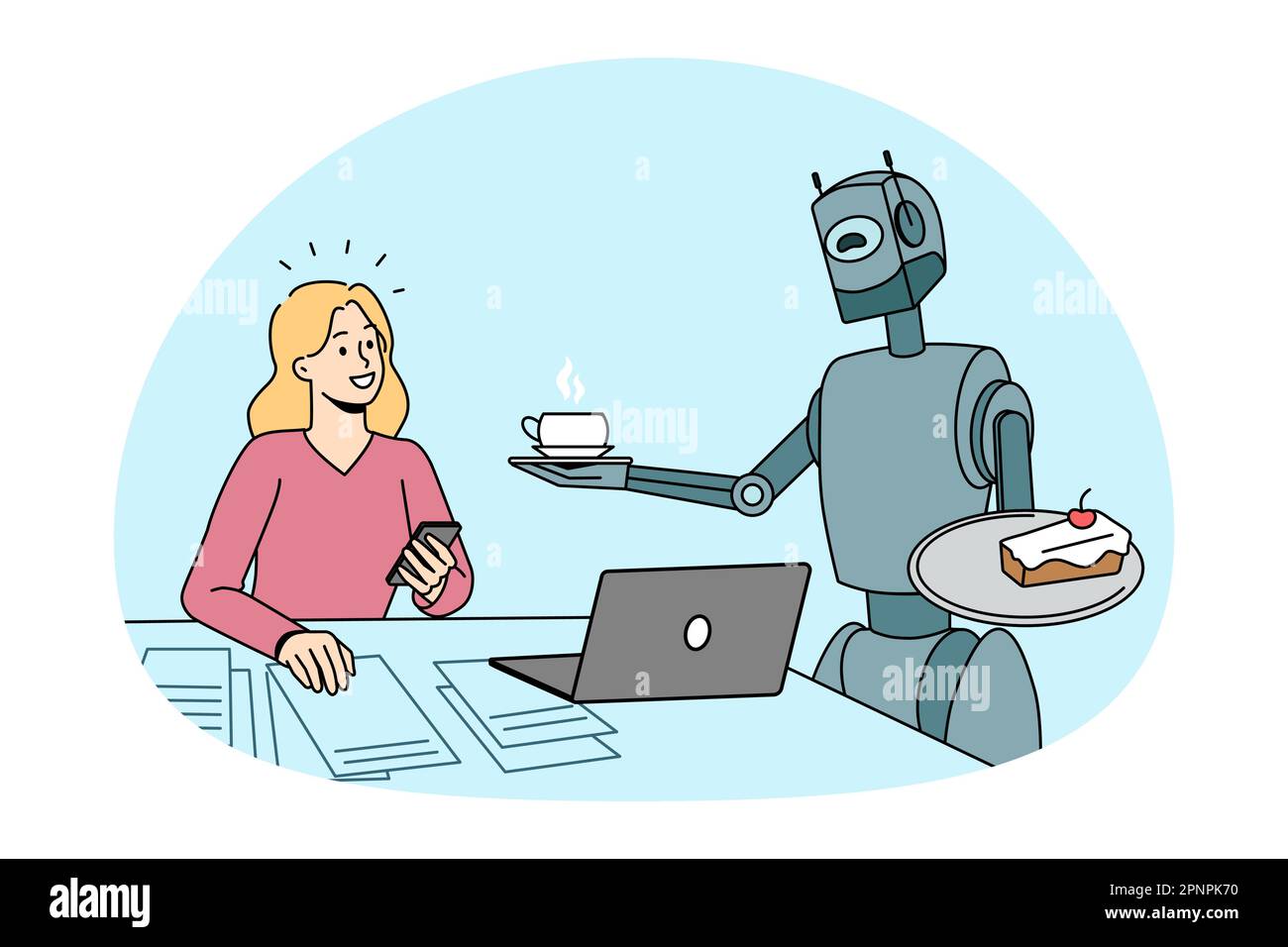 Hand robot taking coffee hi-res stock photography and images - Alamy