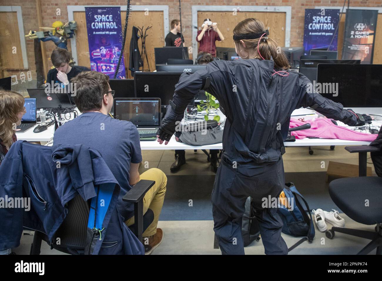 A game developer pictured during the official launch of Flanders Game ...