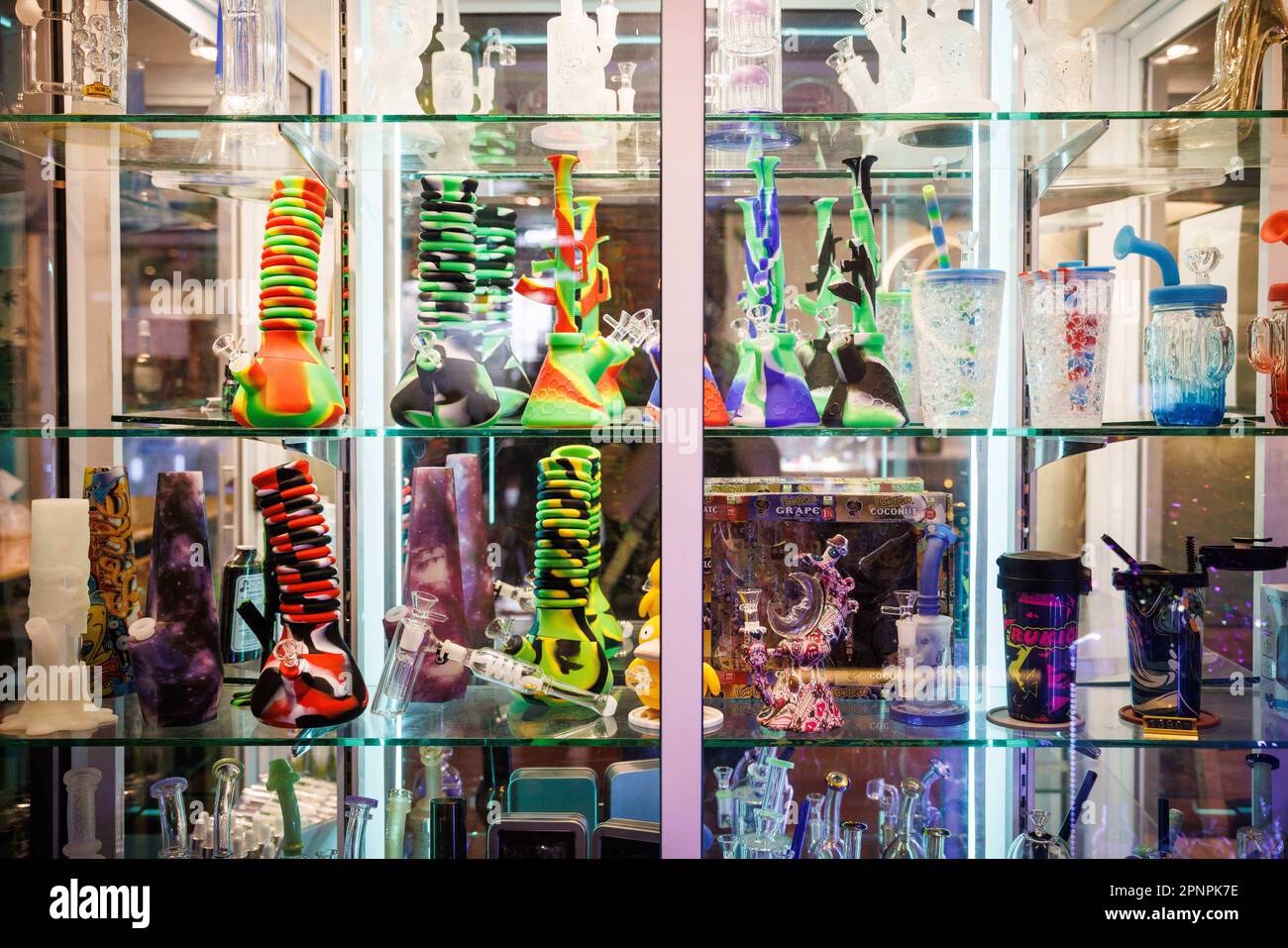 Bangkok, Thailand. 20th Apr, 2023. Smoking paraphernalia is seen during ...