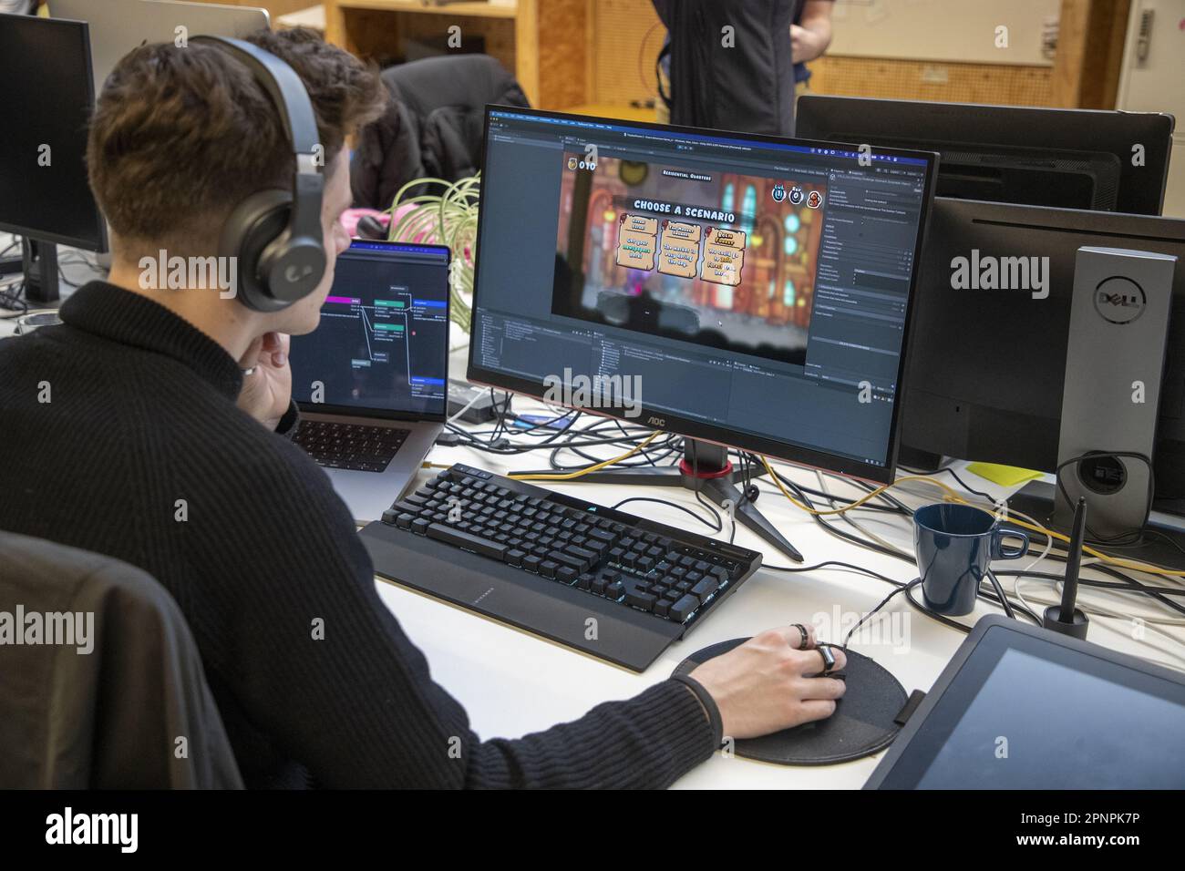 A game developer pictured during the official launch of Flanders Game ...