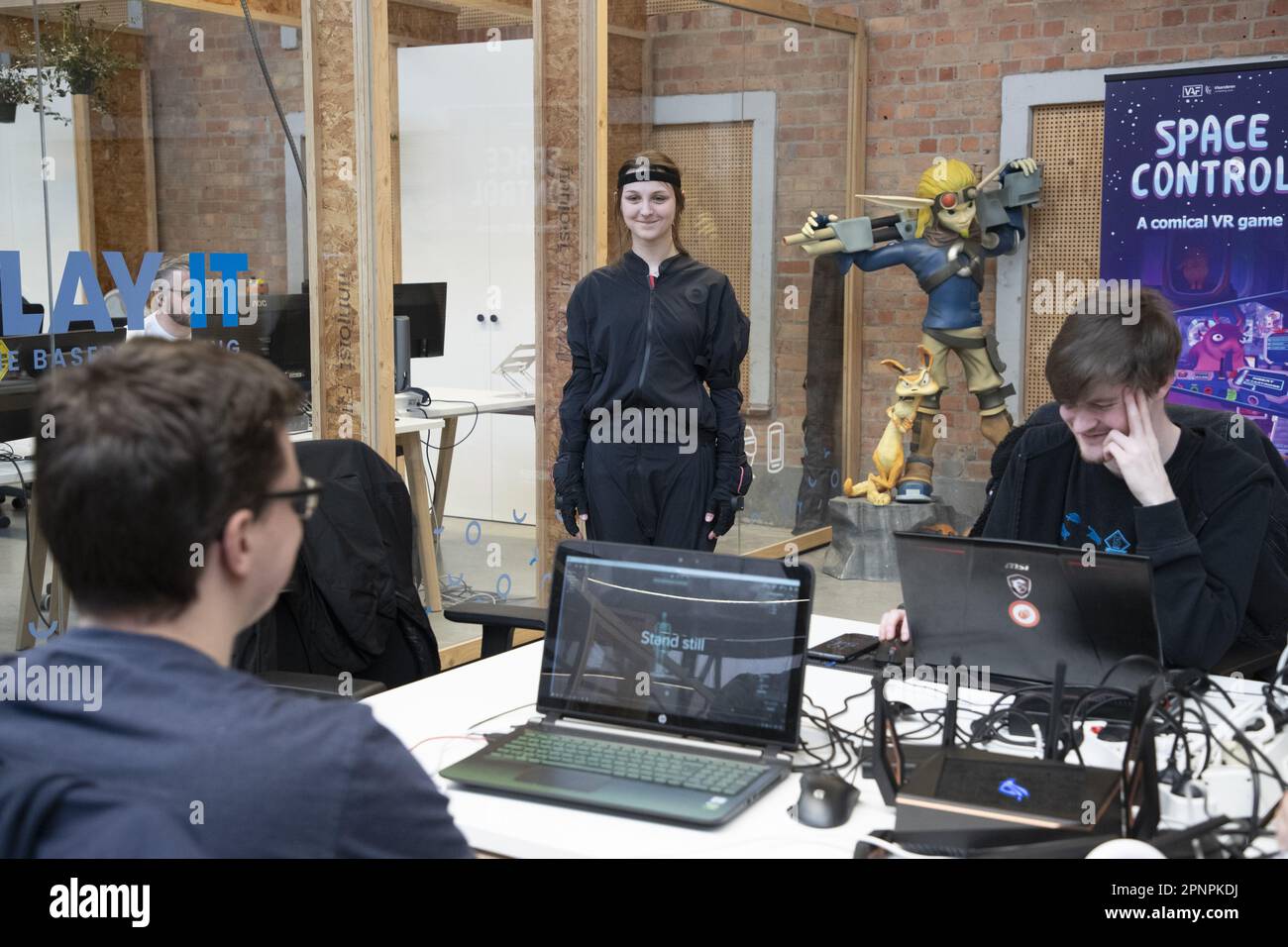 A game developer pictured during the official launch of Flanders Game ...