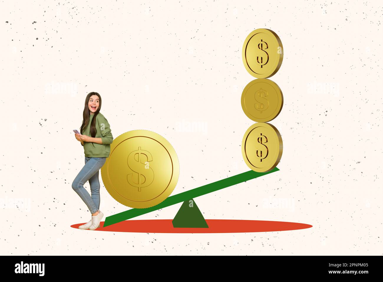 Creative 3d photo artwork graphics collage painting of excited teenager ...