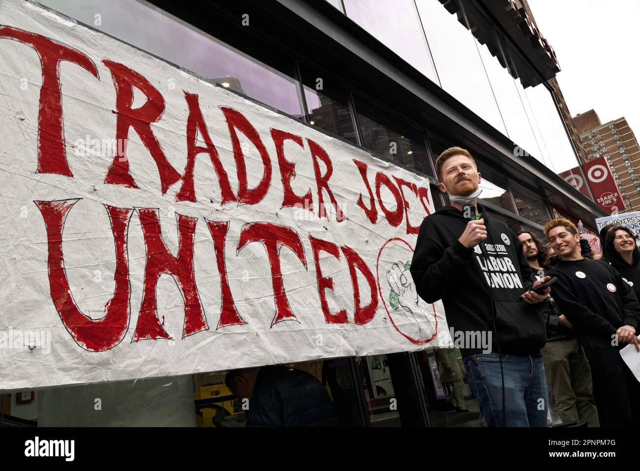 New York, New York, USA. 18th Apr, 2023. A representative from Amazon's ...
