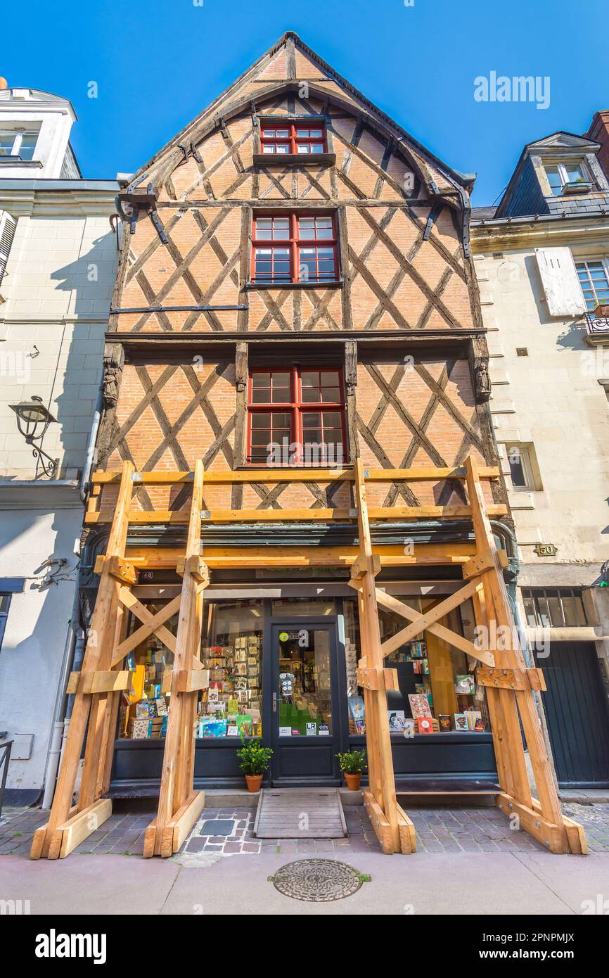 Old shop building supported by timber structure for repairs, Tours ...