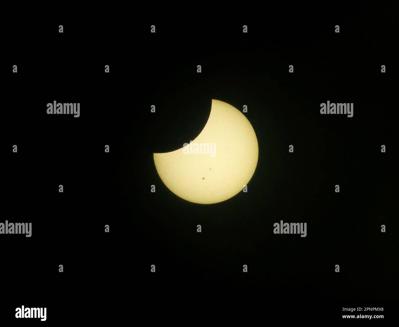 Quezon City, Philippines. 20th Apr, 2023. The partial solar eclipse is ...