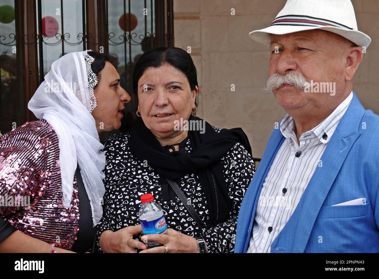 A Yazidi family living in Germany who came to Bacinê to celebrate the ...