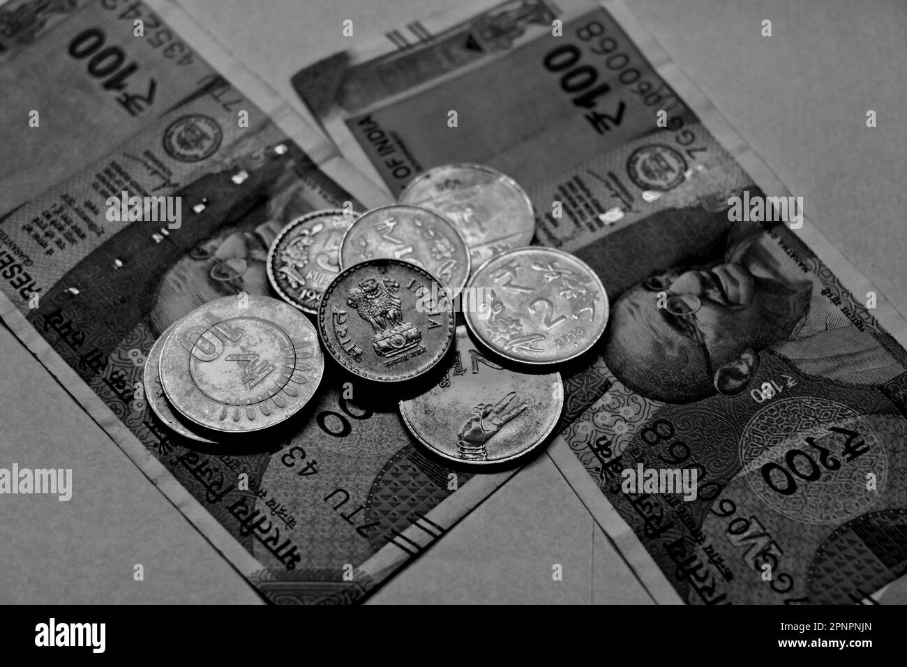 rising Inflation in india. black and white indian currency Stock Photo ...