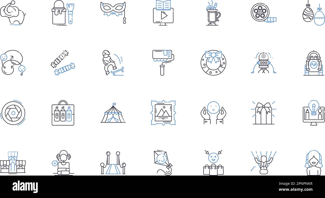 Leisure line icons collection. Relaxation, Recreation, Fun, Enjoyment, Play, Adventure, Hobbies ...