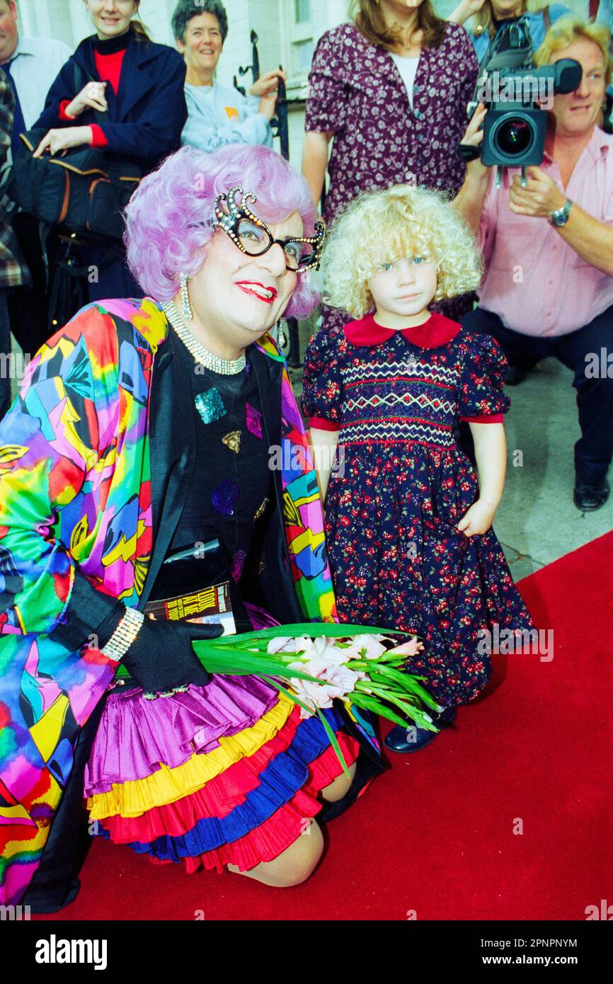 Dame Edna Everage (Barry Humphries) at New Theatre in Cardiff, Wales ...
