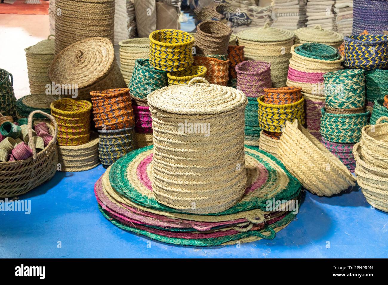 Colorful Baskets at the Craft Fair Stock Photo - Alamy