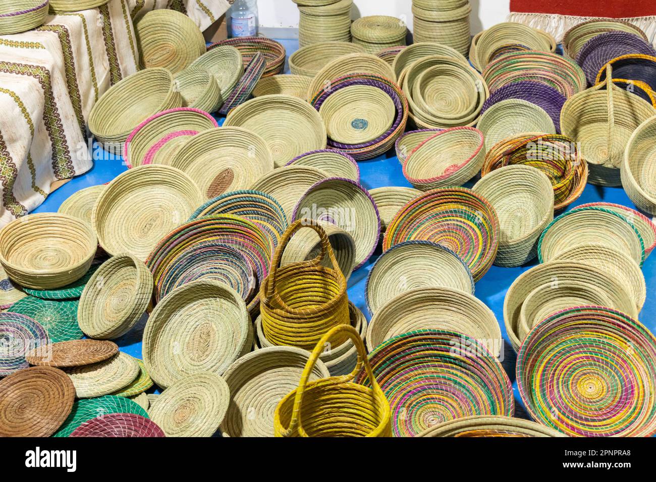 Colorful Baskets at the Craft Fair Stock Photo - Alamy