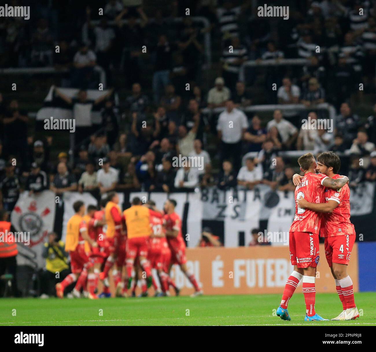 Sao Paulo, Brazil. 19th Apr, 2023. Celebration during a match between ...