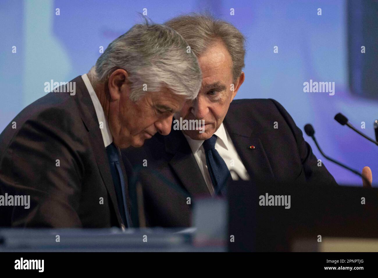 Paris, France. 20th Apr, 2023. With Bernard Arnaud Antonio Belloni ...