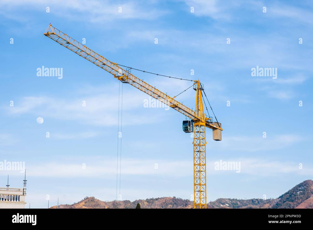 Tower lifting crane on the construction site. Real estate development ...