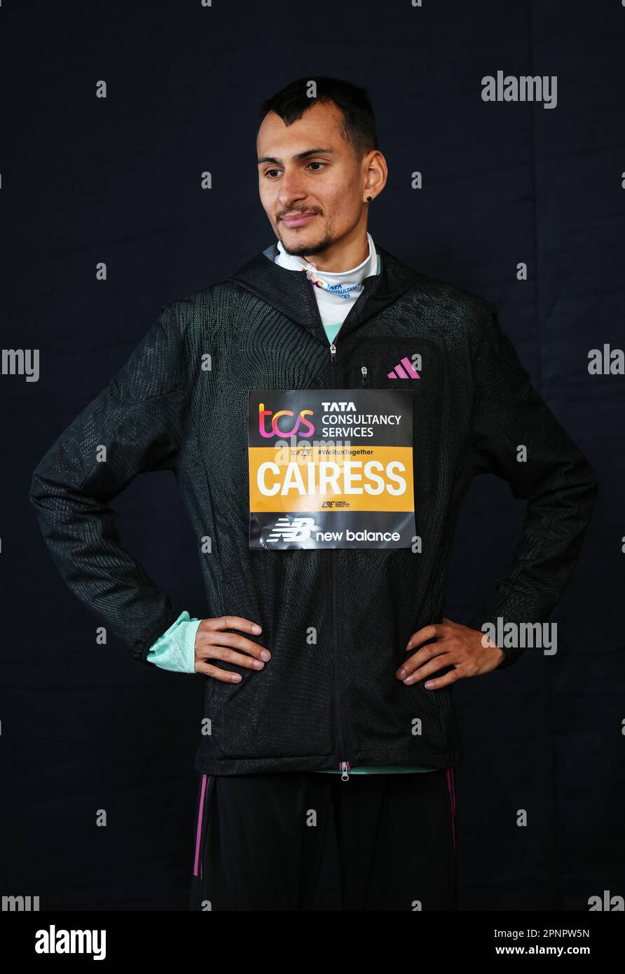 Emile Cairess poses for photographers during a press conference in ...
