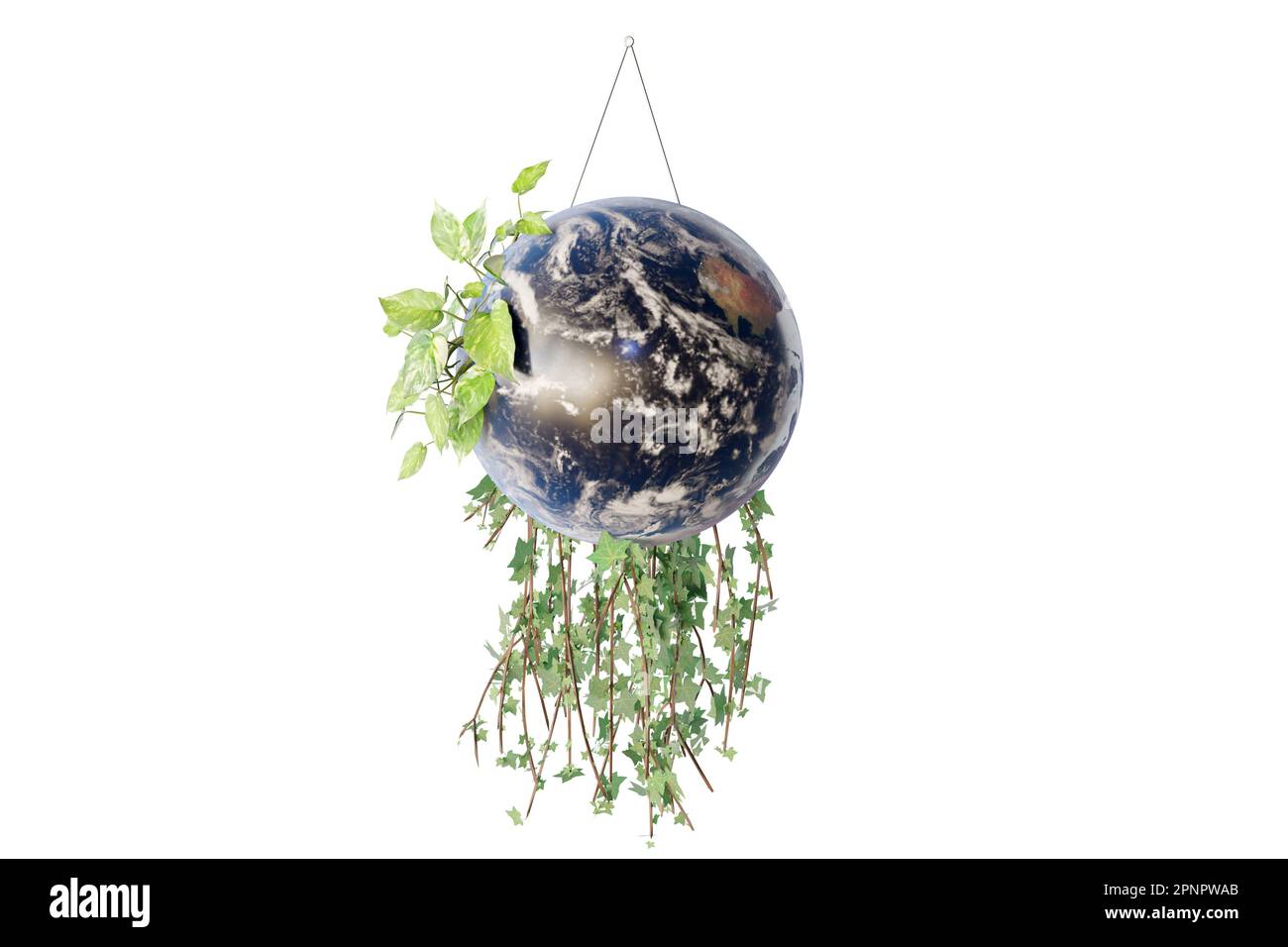 Earth day concept with Earth globe and green plants Stock Photo - Alamy