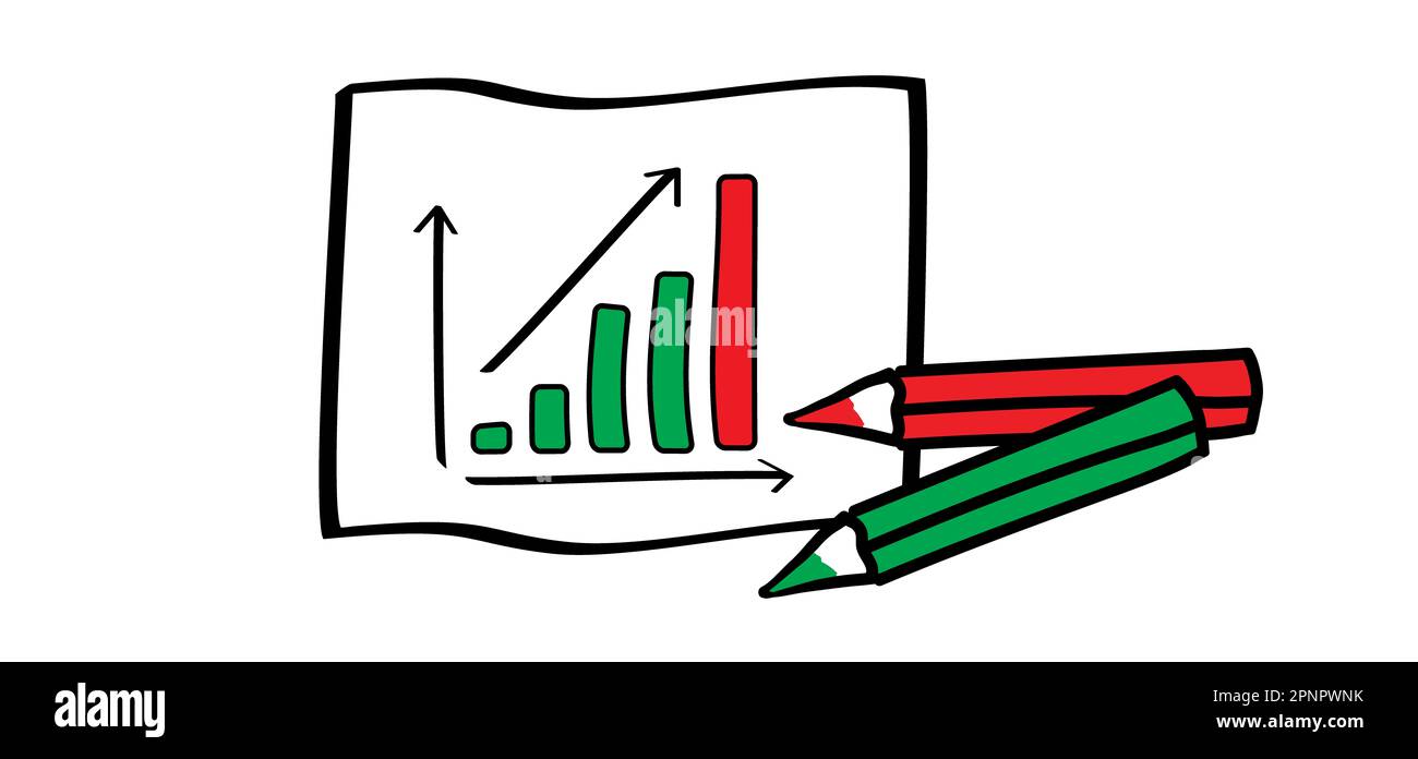 Business graph or candle stick. Cartoon growth progress. Financial ...