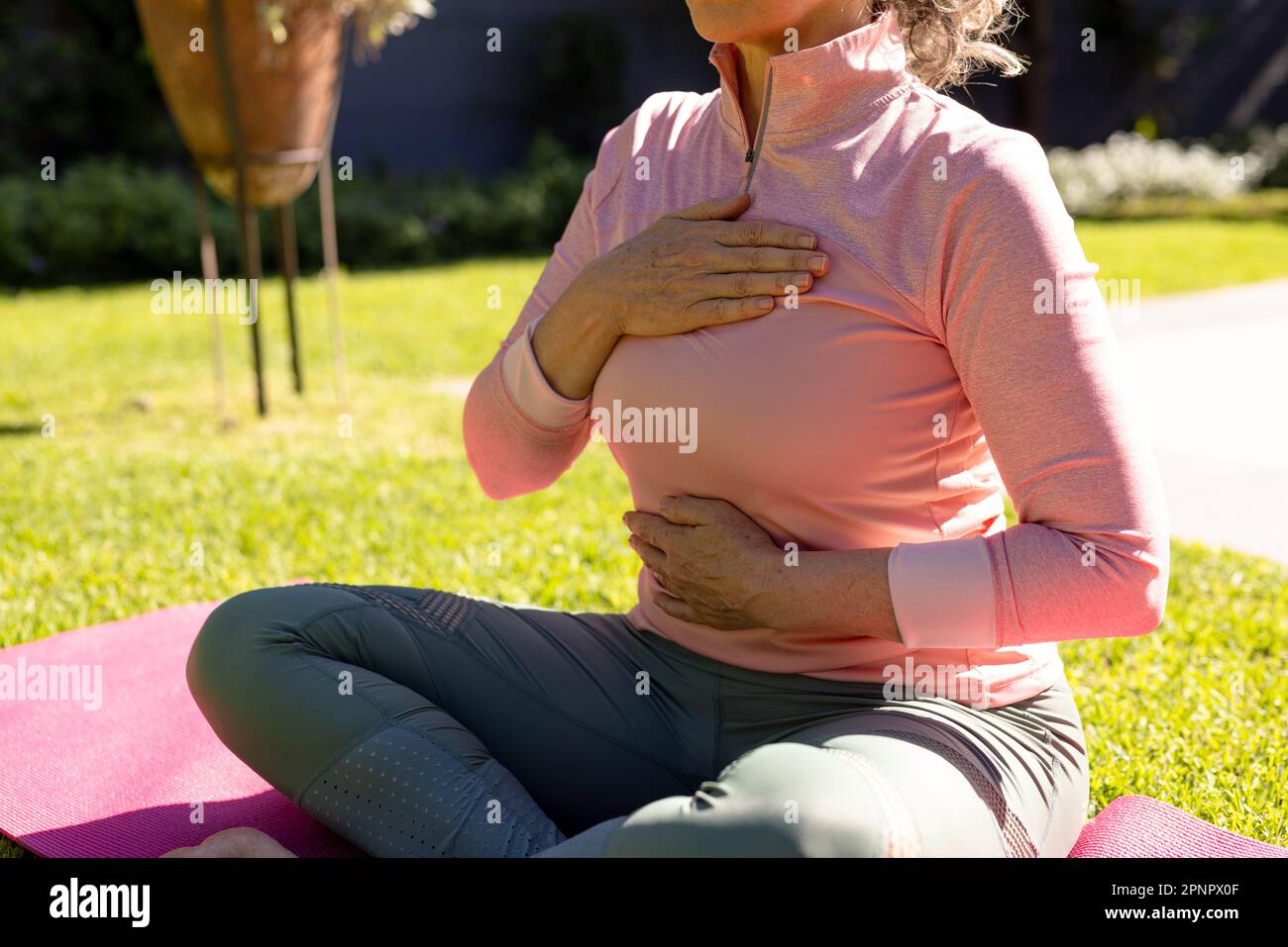 Senior woman doing fitness sport hi-res stock photography and images ...