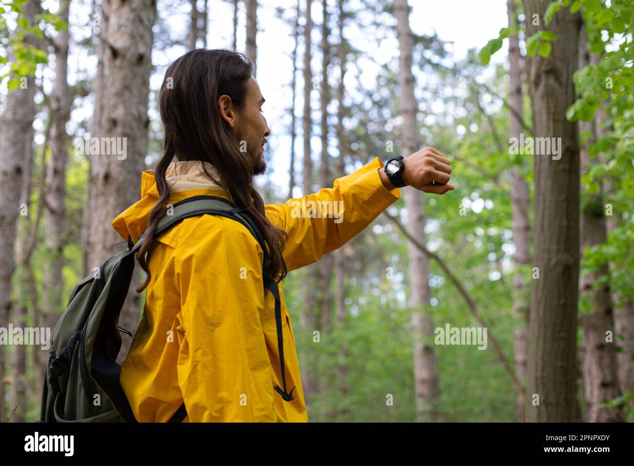 Man walking into forest hi-res stock photography and images - Alamy
