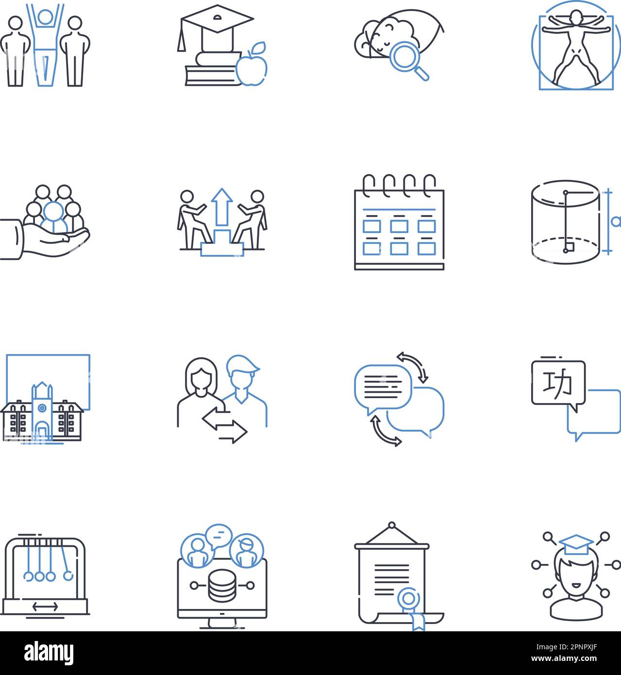 Educational pathway line icons collection. Progression, Learning ... Educational pathway line icons collection. Progression, Learning ...