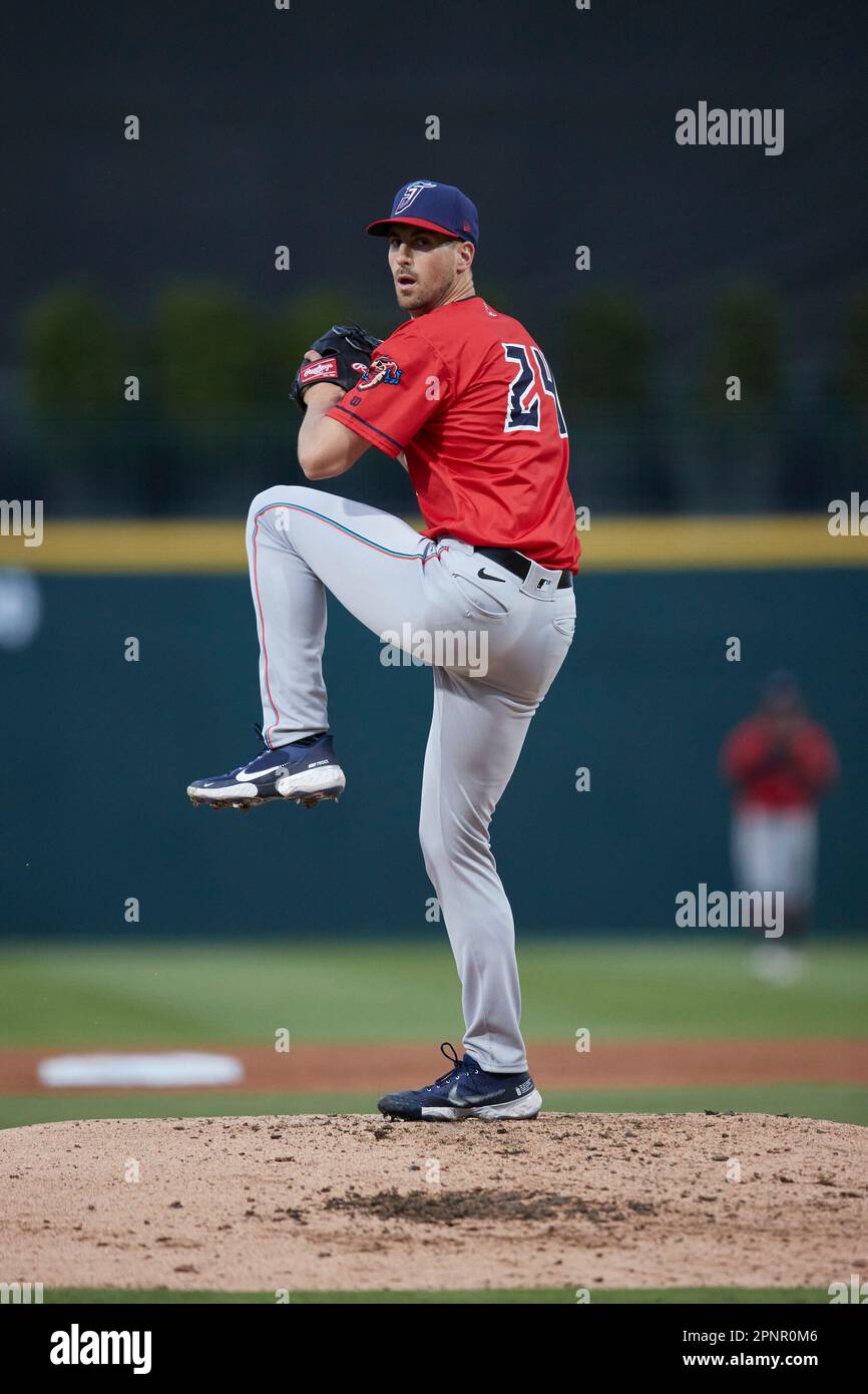 Jacksonville Jumbo Shrimp starting pitcher Bryan Hoeing (24) in action ...