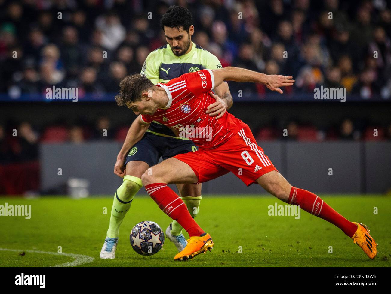 Munic, Germany. 19th Apr, 2023. Leon Goretzka (Muenchen), Ilkay ...