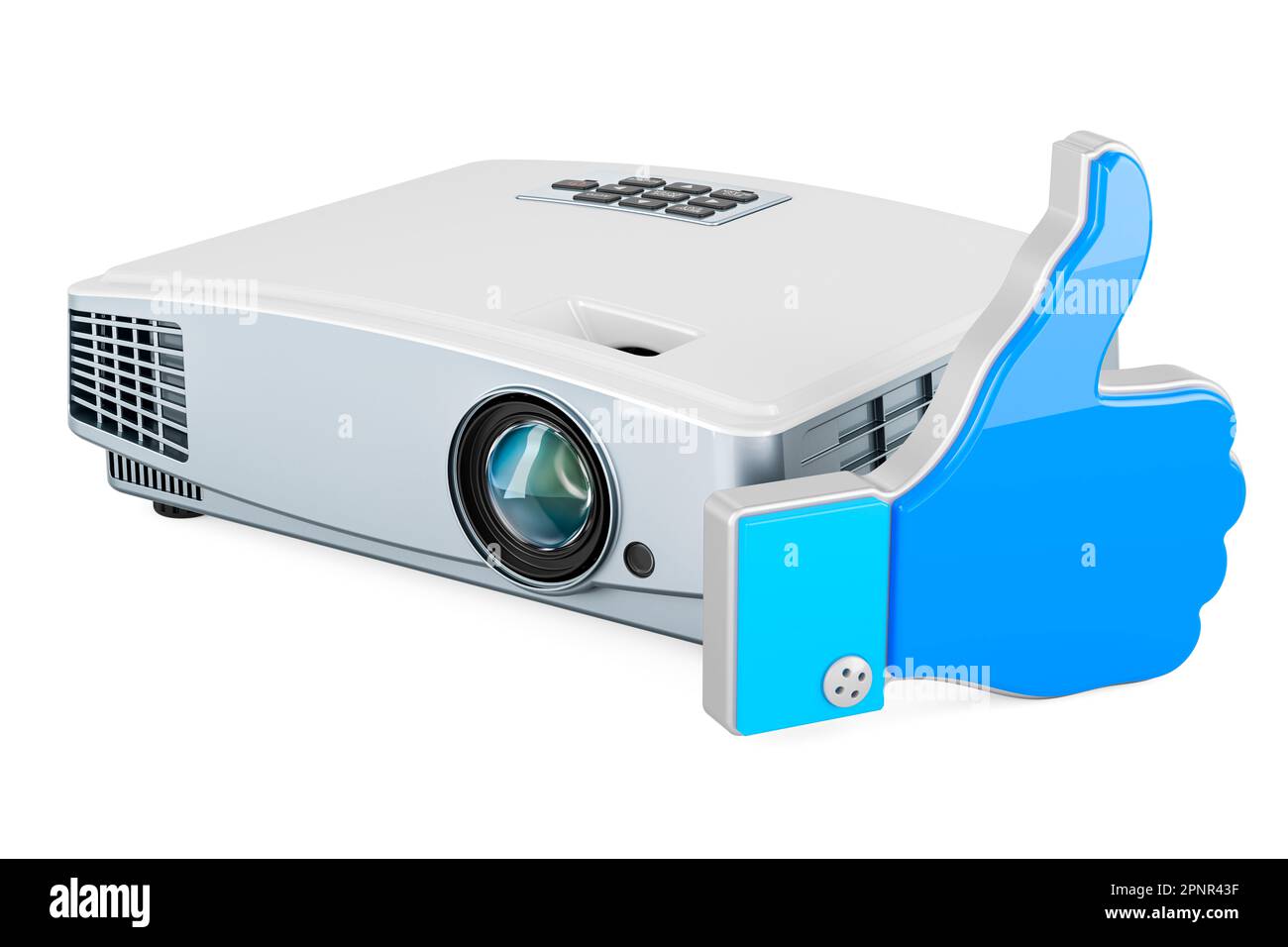 Projector with like icon, 3D rendering isolated on white background ...
