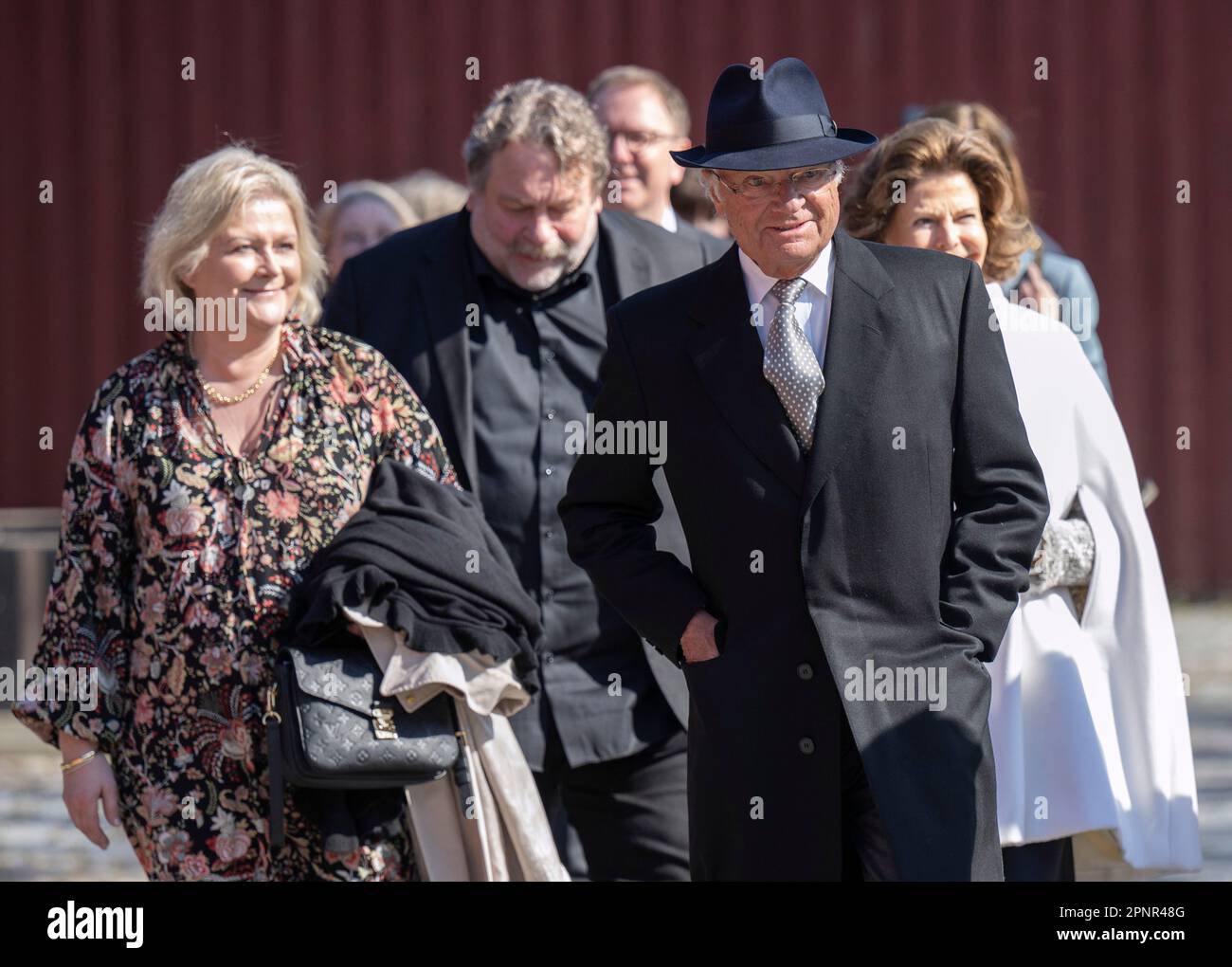 KARLSKRONA, SWEDEN 20230420 Governor Ulrica Messing and King Carl ...