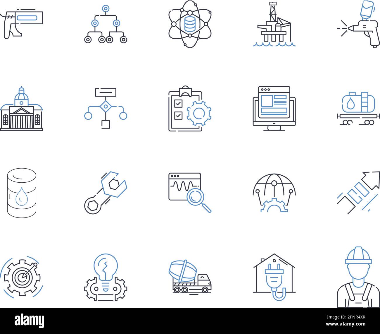 Contractor line icons collection. Construction, Renovation, Remodeling ...