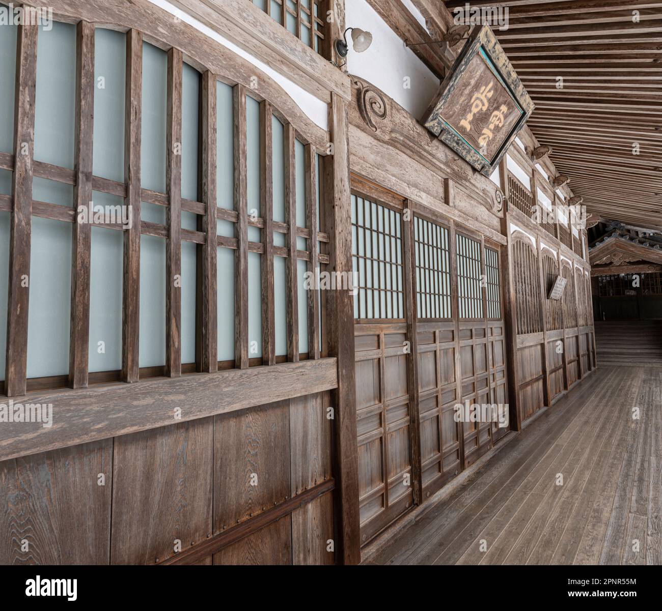 A corridor leading to the Sodo, or Meditation Hall, at Eiheiji, a Zen ...