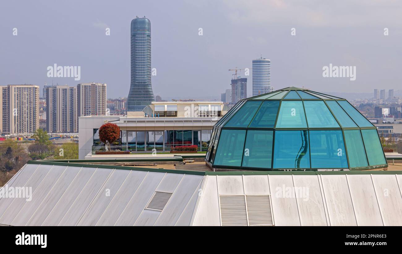 Glass Dome at Rooftop Building Skylight City View Stock Photo - Alamy
