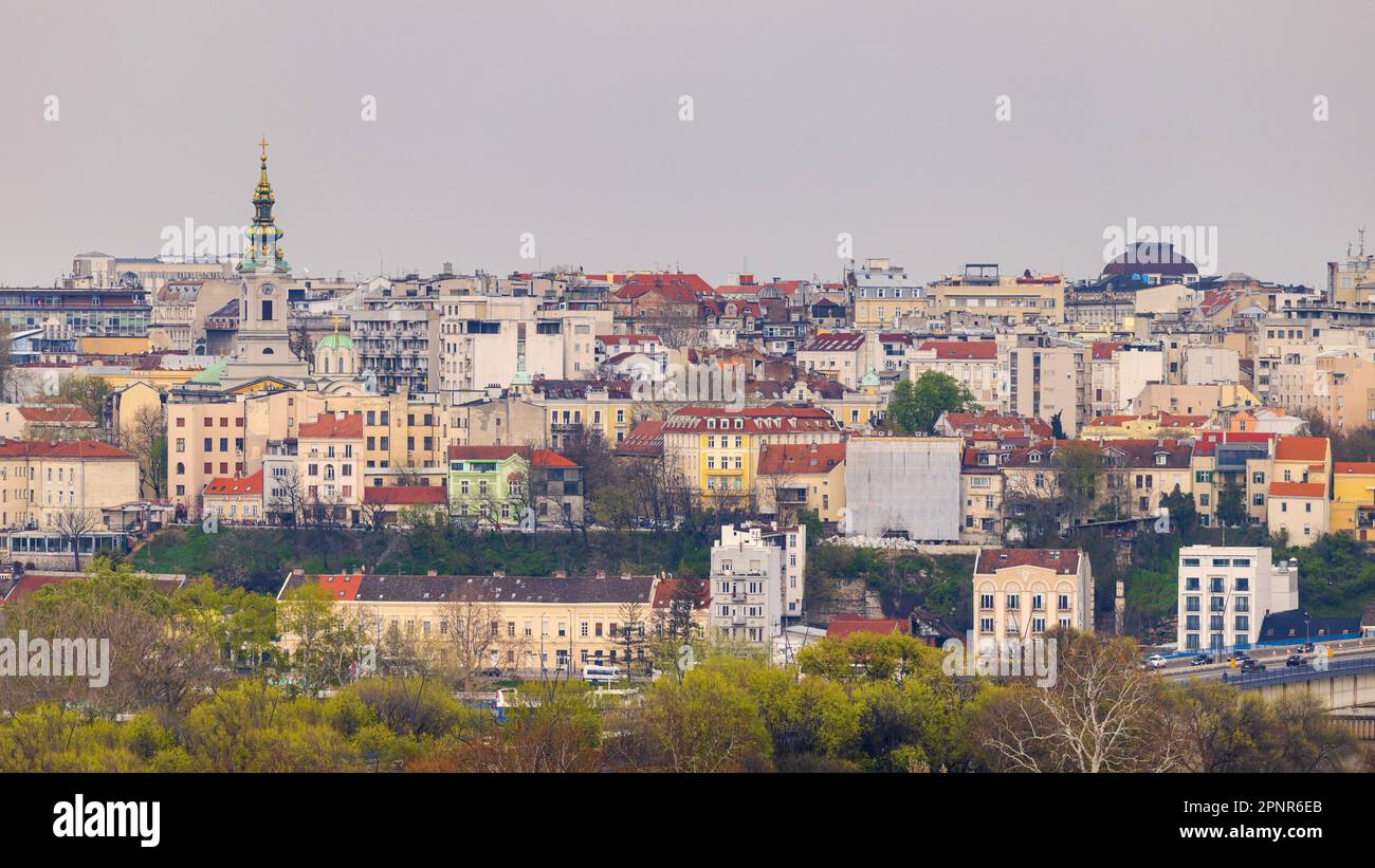 Aerial View of Old Belgrade Downtown Spring Cityscape Stock Photo - Alamy