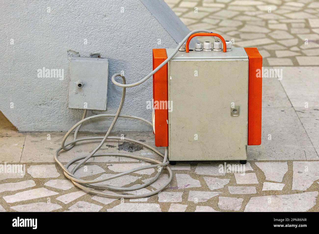 Power Box With Extension Cord Electricity in Hall Stock Photo - Alamy