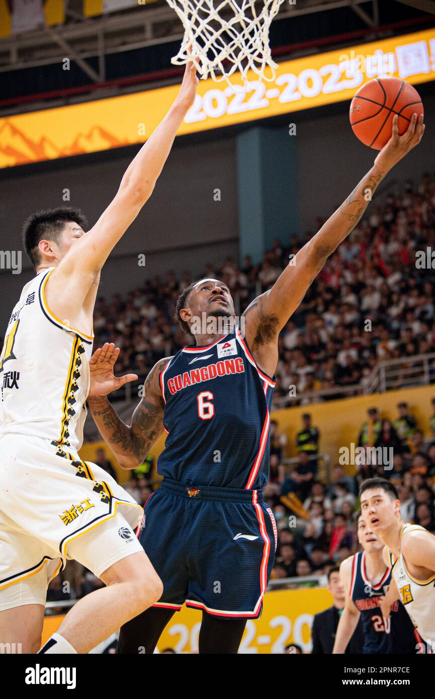 Hangzhou, China's Zhejiang Province. 20th Apr, 2023. Marshon Brooks (R ...