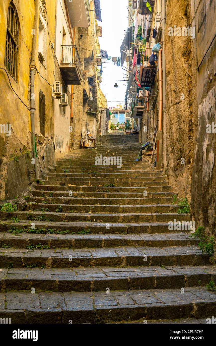 City of Naples in Italy. View of the Santa Lucia, Pallonetto districts ...