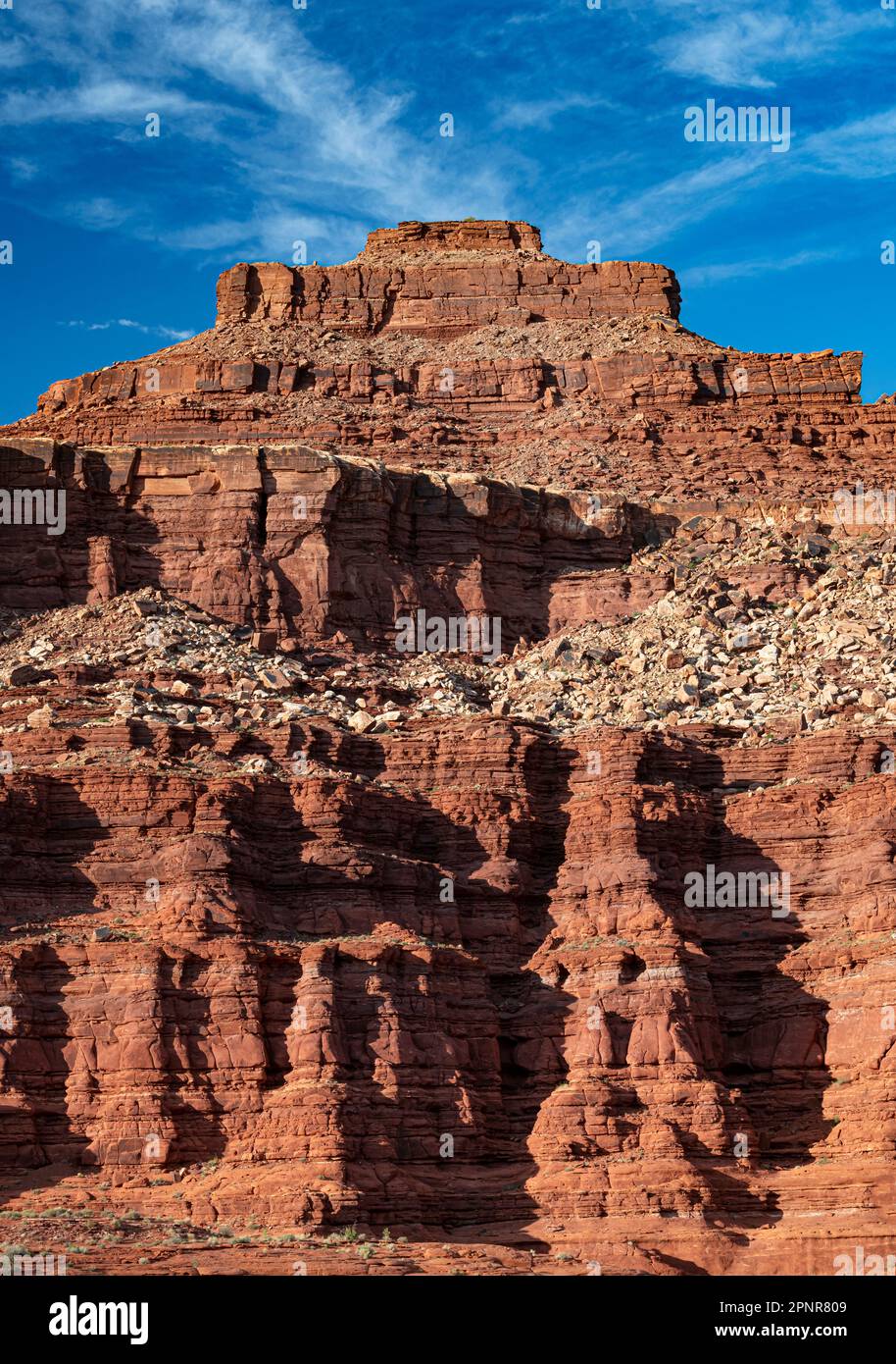 Layers of rock are exposed through erosion, Canyonlands National Park ...