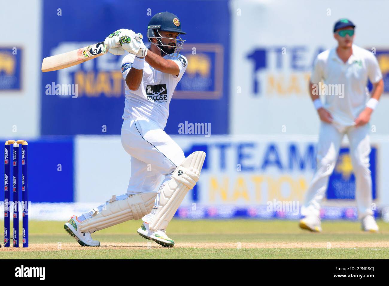 Galle, Sri Lanka. 16th April 2023. Sri Lanka's Dimush Karunaratne bats ...