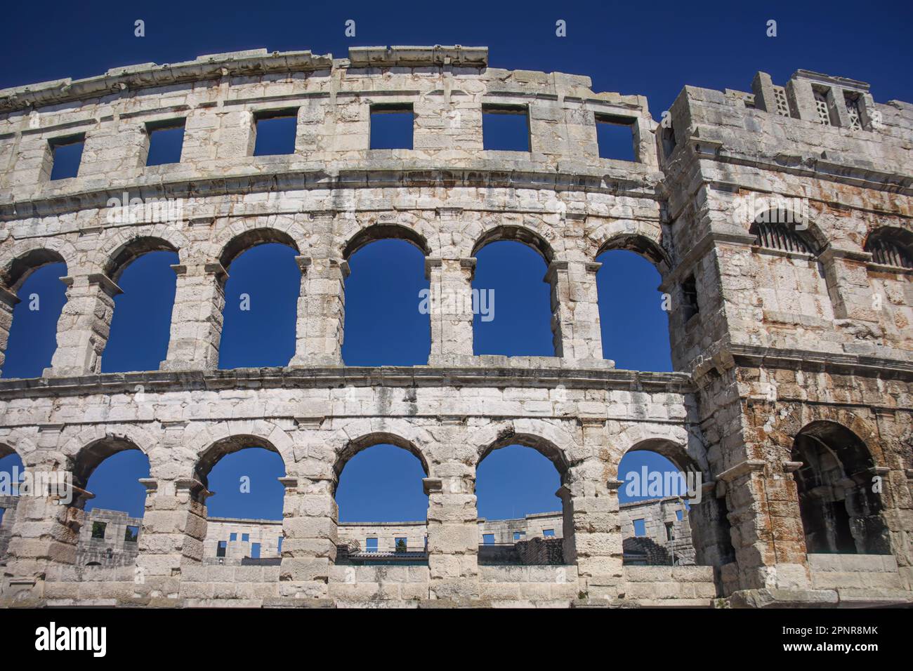 The Pula Arena, a Roman amphitheatre in Pula, Istria, Croatia, Europe ...